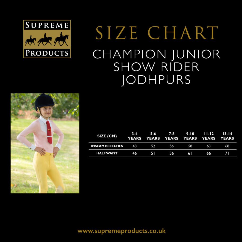 Supreme Products Champion Show Rider Jodhpurs -Junior - Manor Equestrian